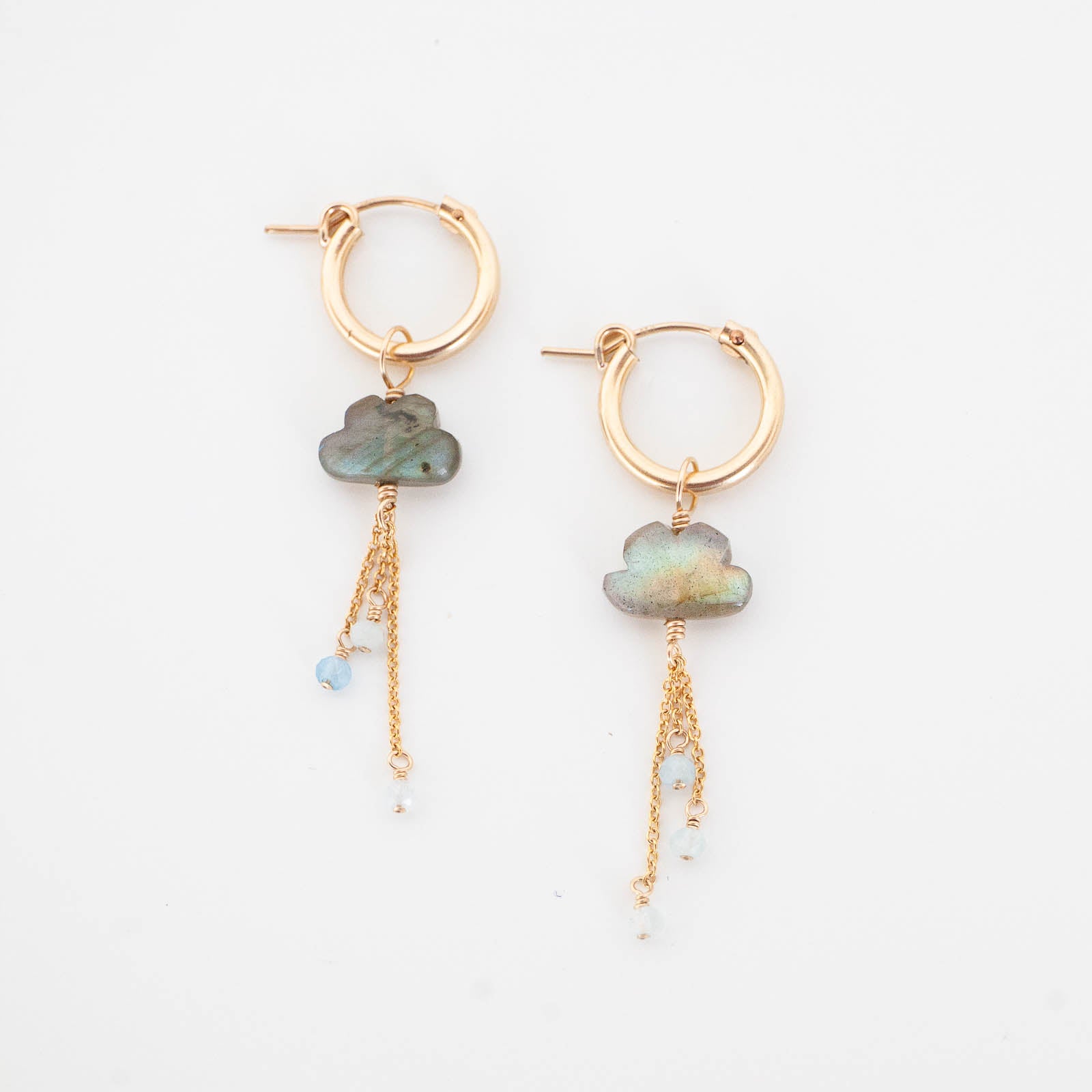 Storm Cloud Hoops - Minimalist Gemstone Jewelry | And Arlen