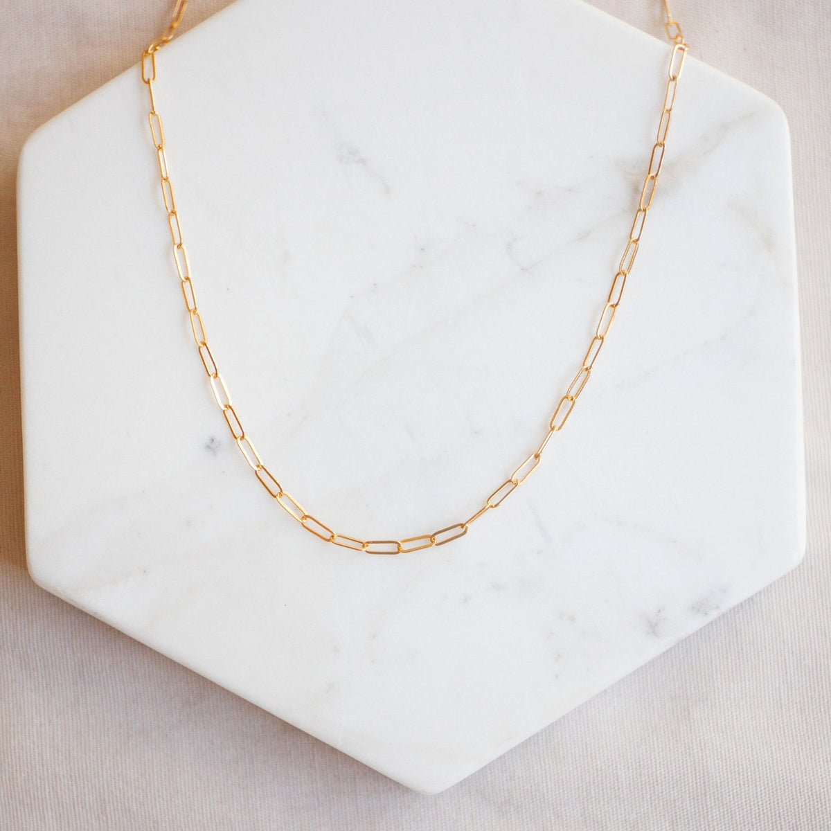 Drawn Chain Necklace- Minimalist Gemstone Jewelry – And Arlen